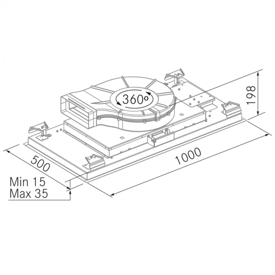 Takintegrerad köksfläkt Swedluxury ALFA vit |Premium Line