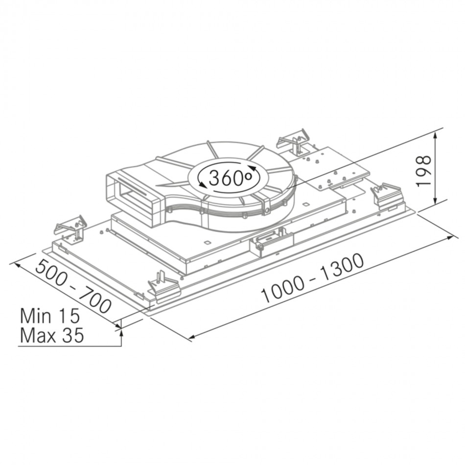 Takintegrerad köksfläkt Swedluxury ZETA vit |Premium Line - ZETA vit